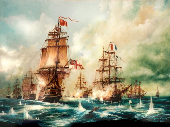 Battle of Trafalgar Poster Fine Art Print From Original - Etsy