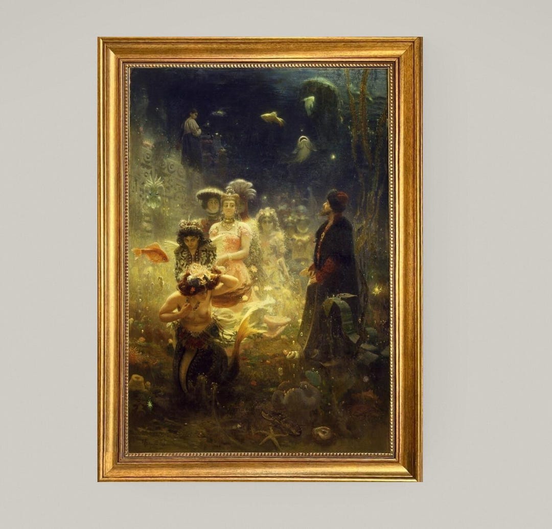 Ilya Repin - Sadko (1876) Vintage Golden Frame and Brush Strokes - Etsy
