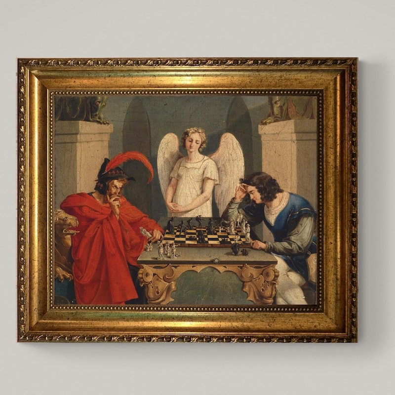 Devils Checkmate Painting - Etsy