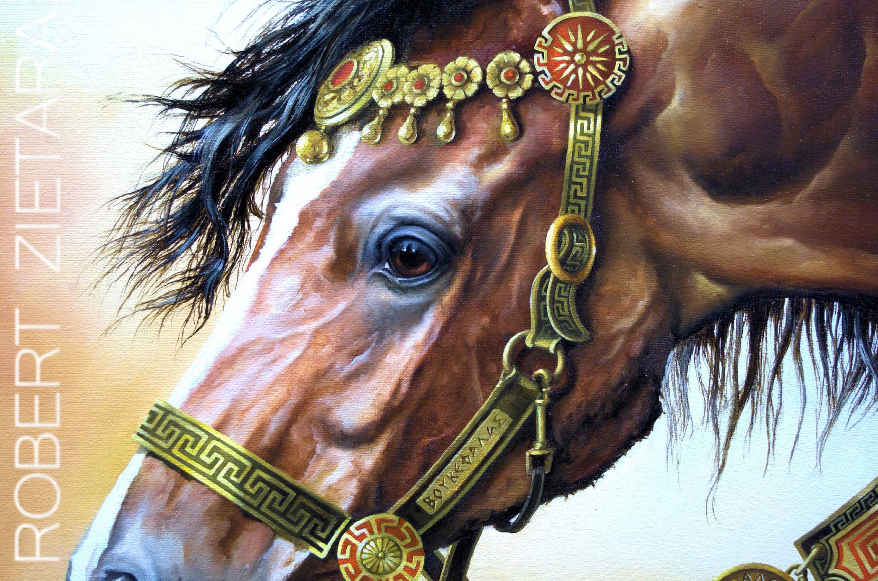 HORSE BUCEPHALUS Premium Reproduction Archival Giclée Canvas Print of ...