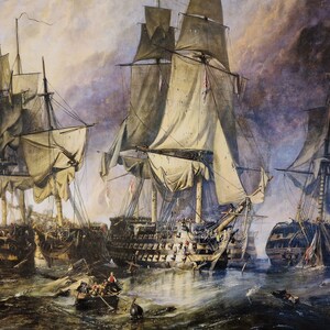 Battle of Trafalgar Art Prints, Historical Painting William Clarkson ...