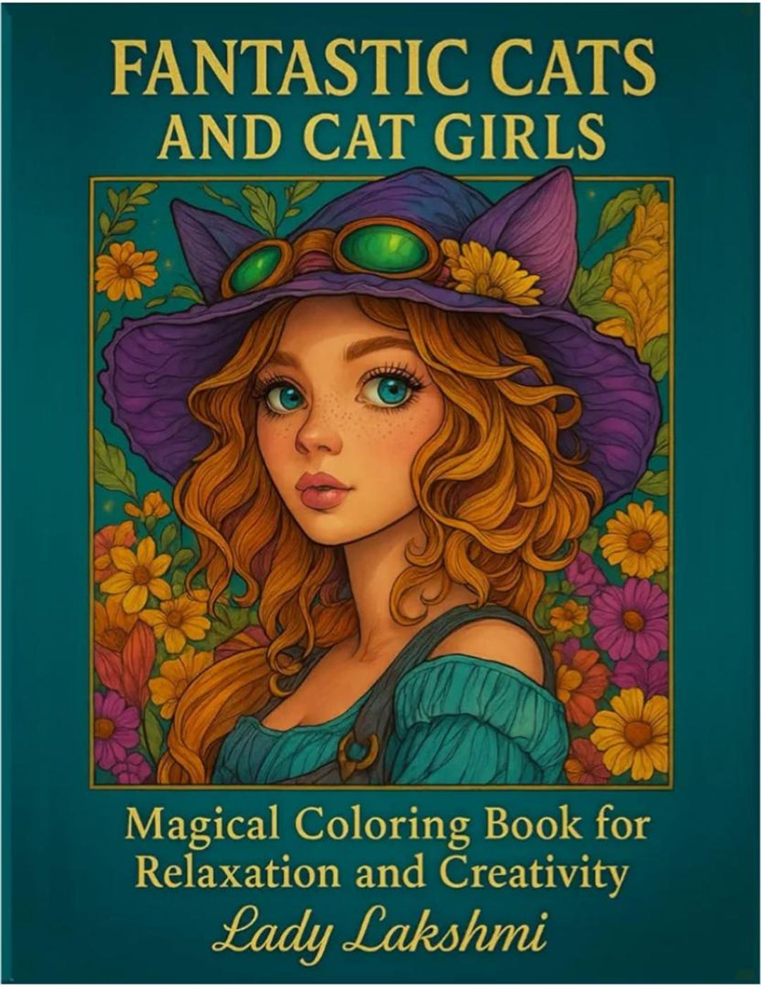 Printable Coloring Book for Women, Fantasy Cat Girls Wall Art PDF - Etsy