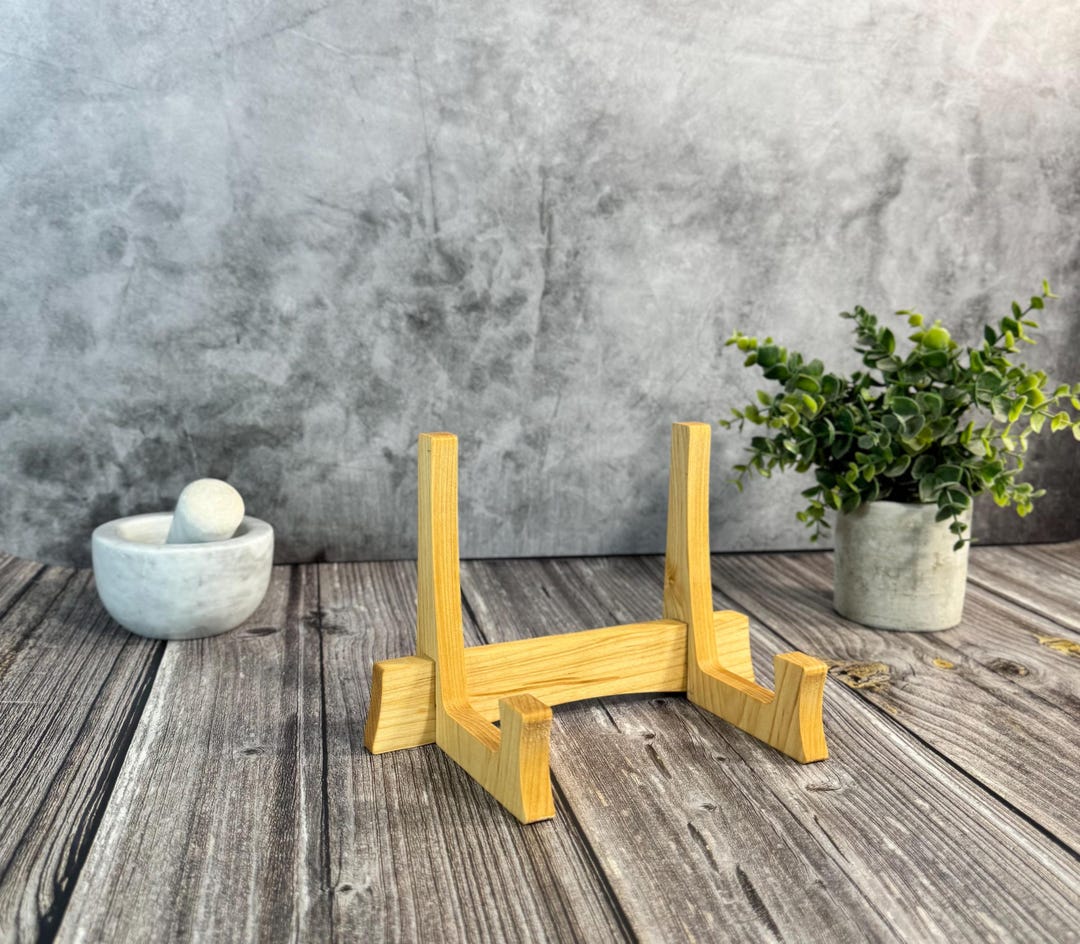Maple Wood Display Stand Cutting Board Stand | Cookbook Stand | Plate ...