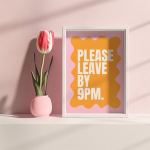 Please Leave by 9pm Quote Poster / Home Decor Print / Y2K Pink and ...