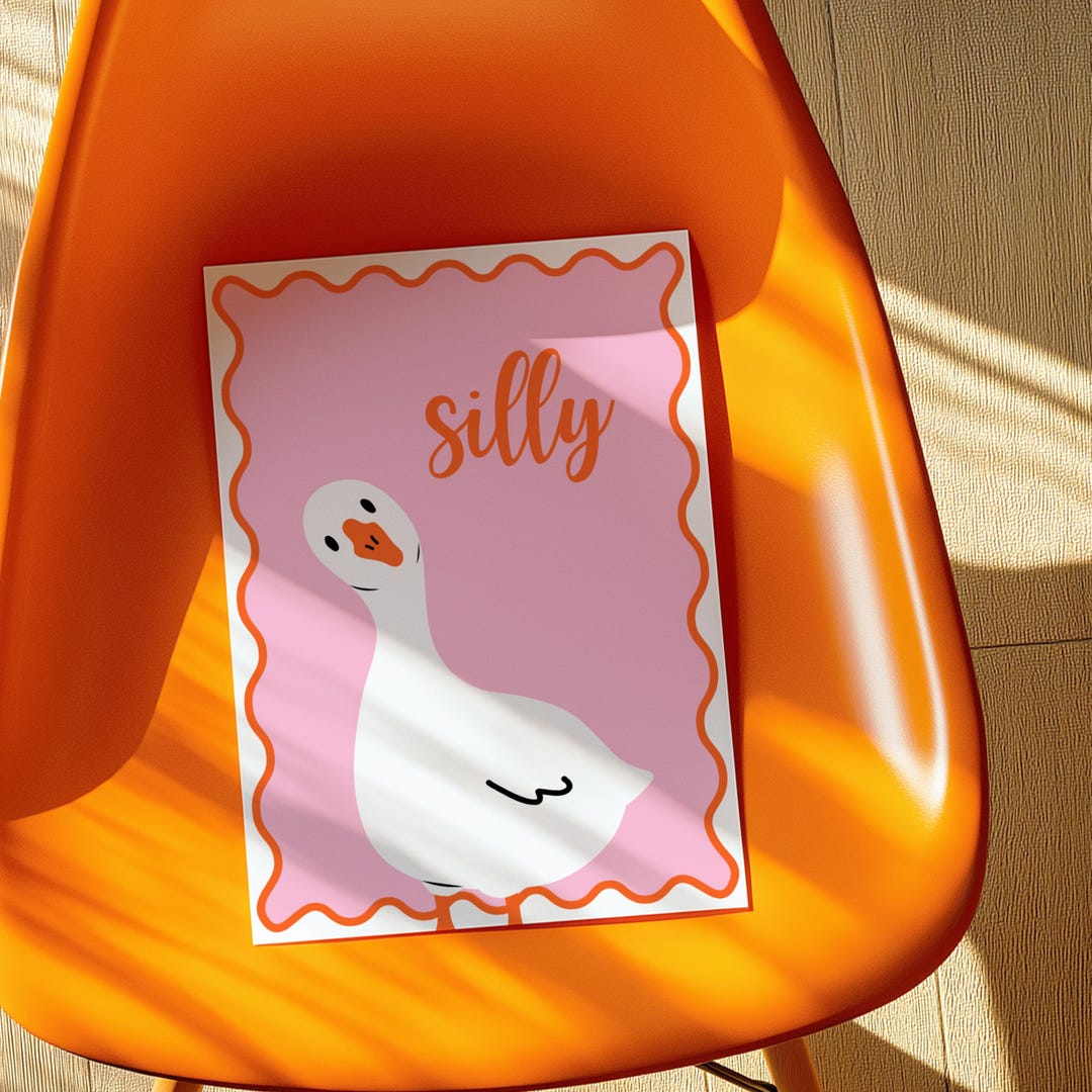 Silly Goose Poster / Home Interior Print / Colourful Decor / Colorful ...