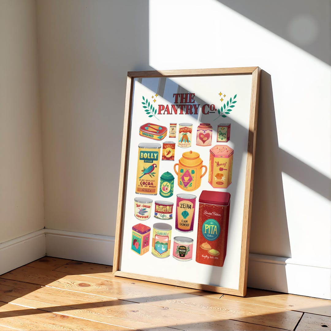 Vintage Style Pantry Kitchen Poster / Home Interior Decor / Maximalist ...