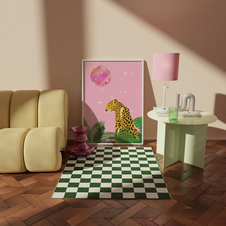 DIGITAL DOWNLOAD VERSION / Disco Ball Partying Leopard Poster - Etsy