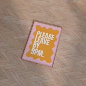 Please Leave by 9pm Quote Poster / Home Decor Print / Y2K Pink and ...