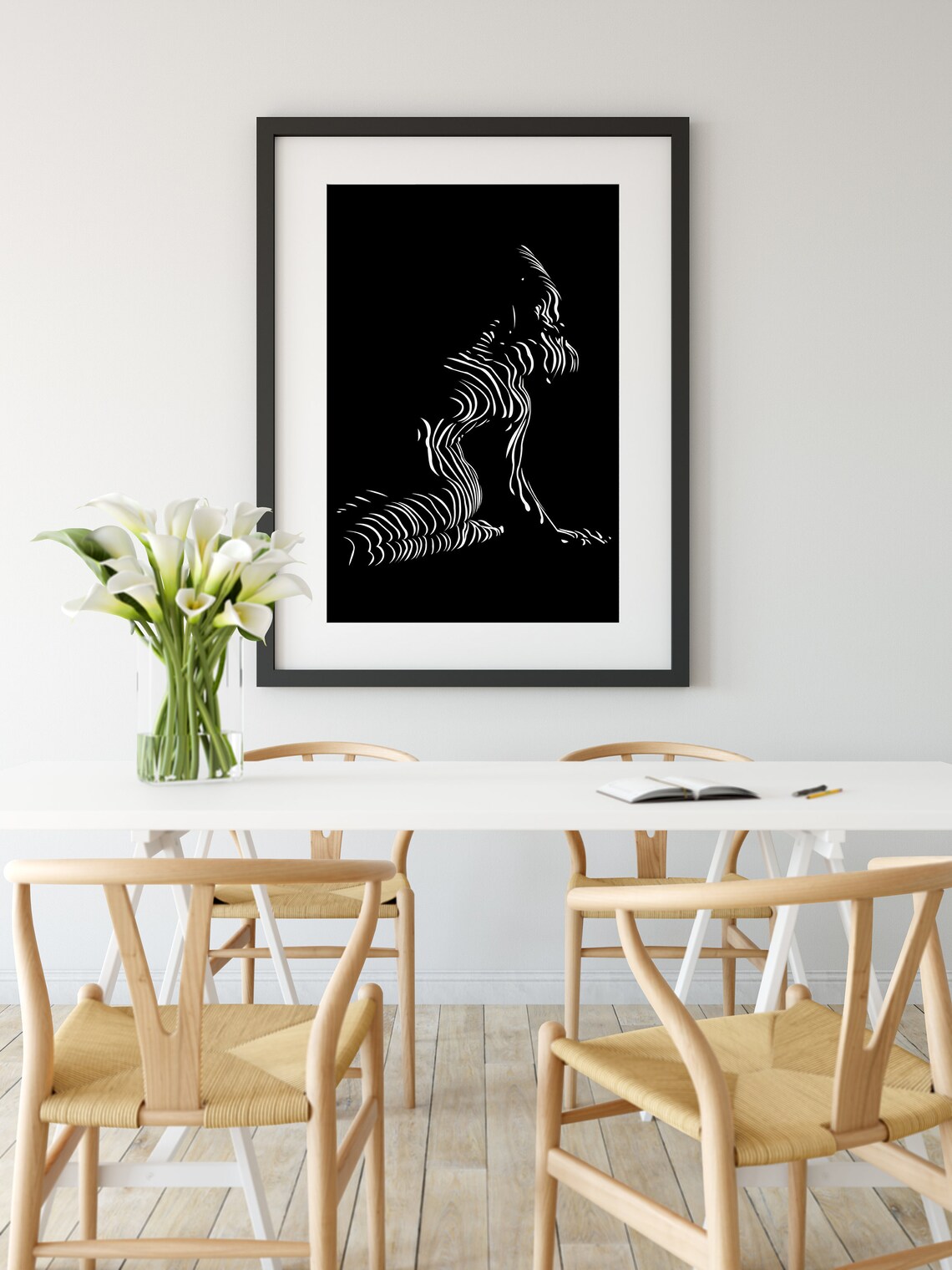 Female Form Line Drawing Printable Wall Art Instant | Etsy