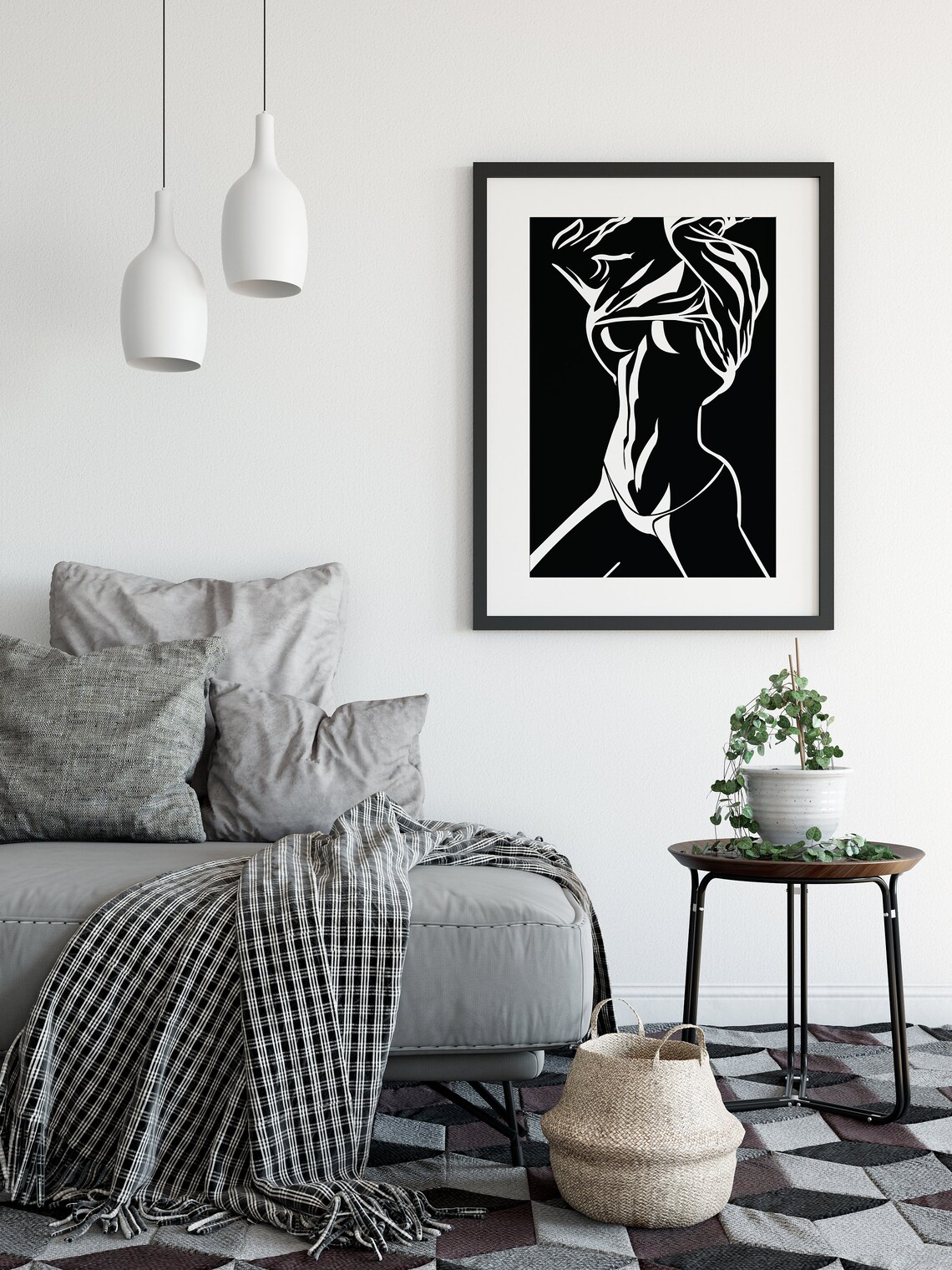 Shadow Female Form Printable Wall Art Instant Download Woman - Etsy UK