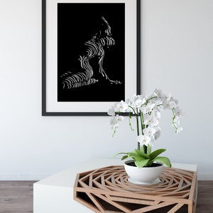 Female Form Line Drawing Printable Wall Art Instant | Etsy