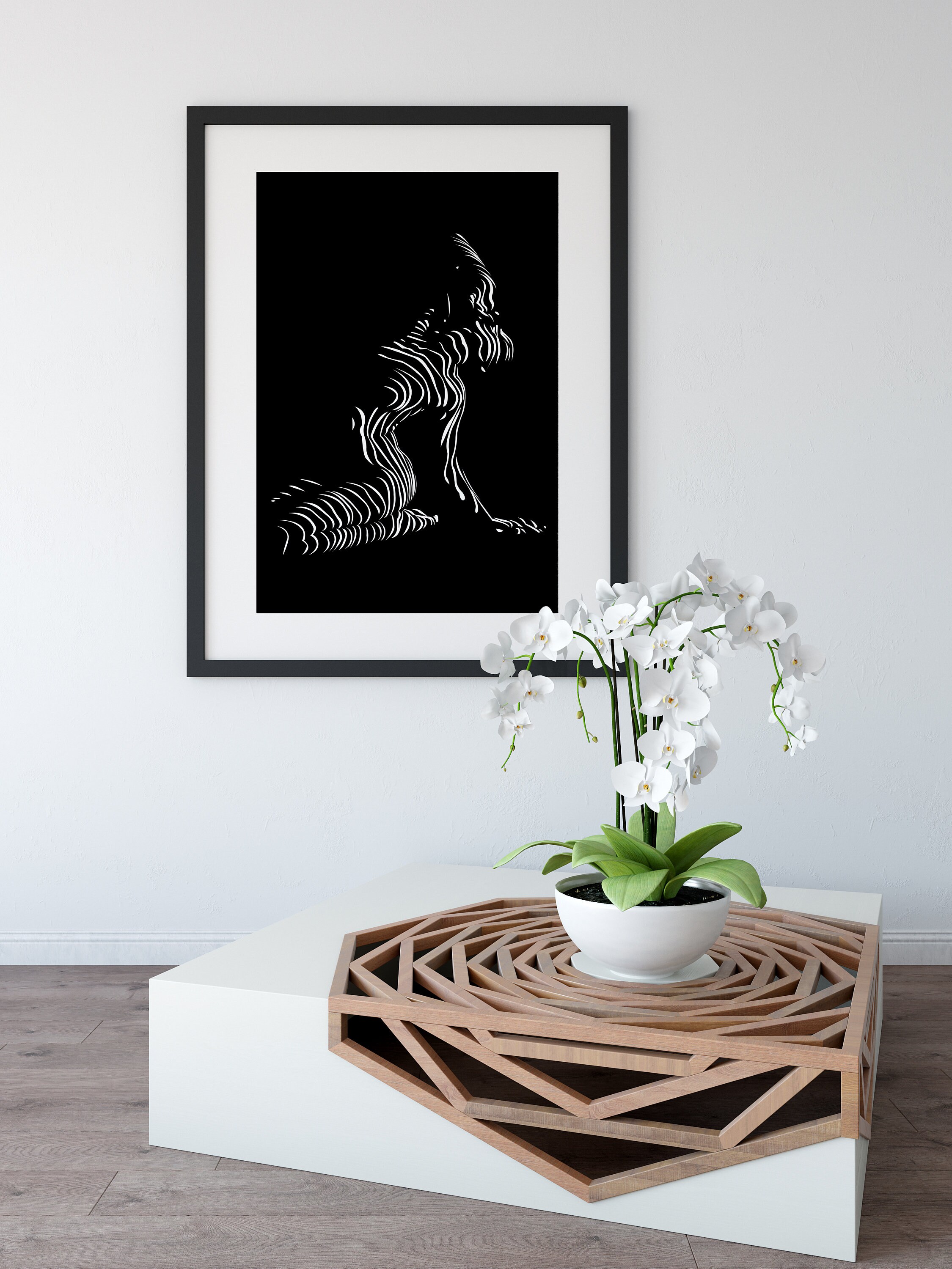 Female Form Line Drawing Printable Wall Art Instant - Etsy