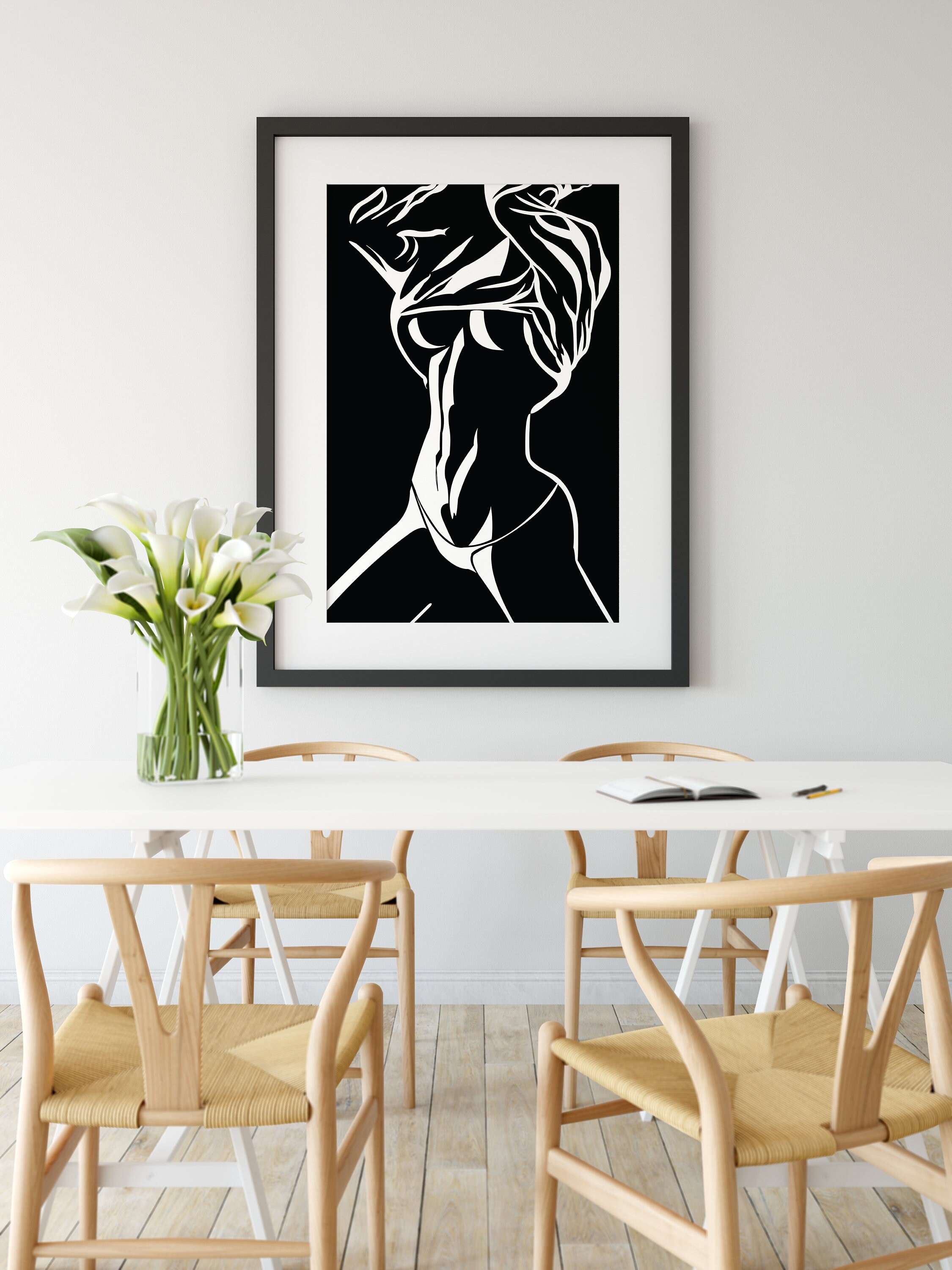 Shadow Female Form Printable Wall Art Instant Download Woman - Etsy UK
