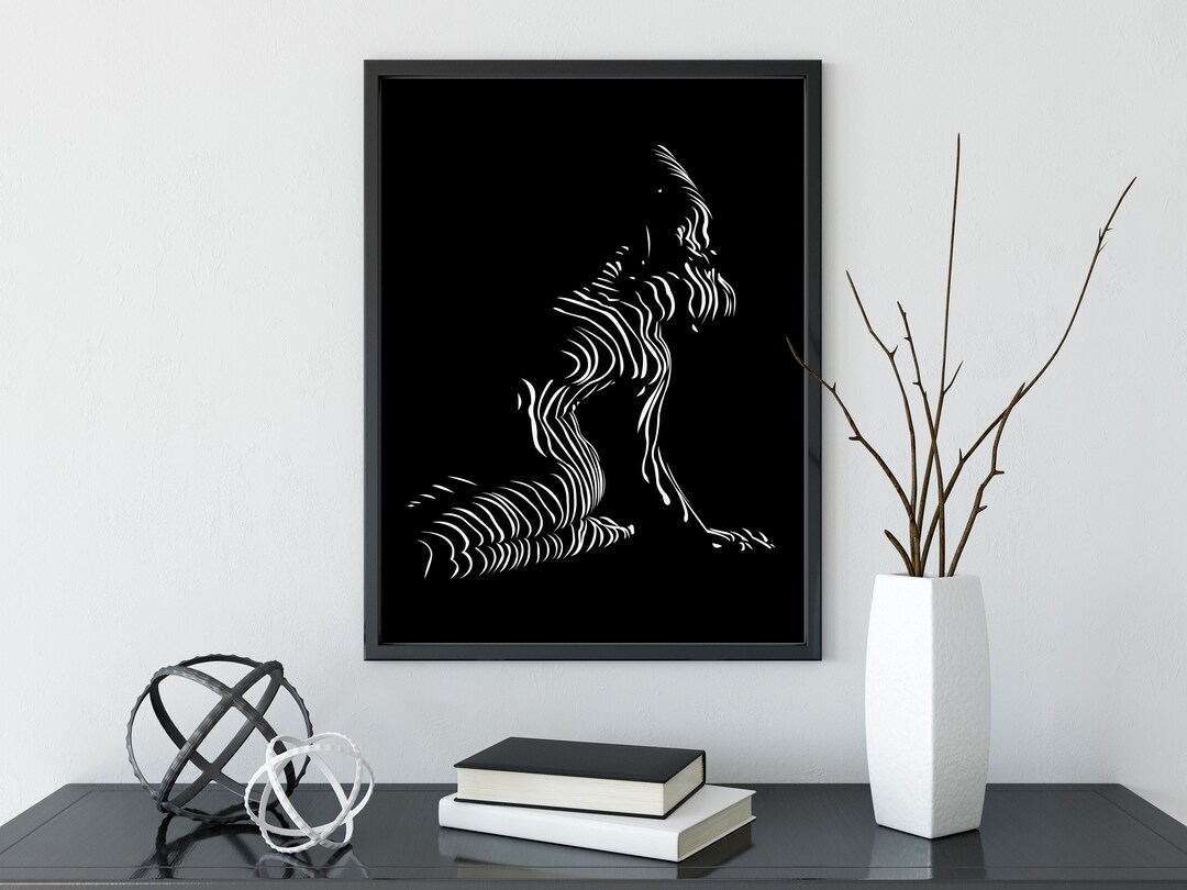 Female Form Line Drawing Printable Wall Art Instant - Etsy