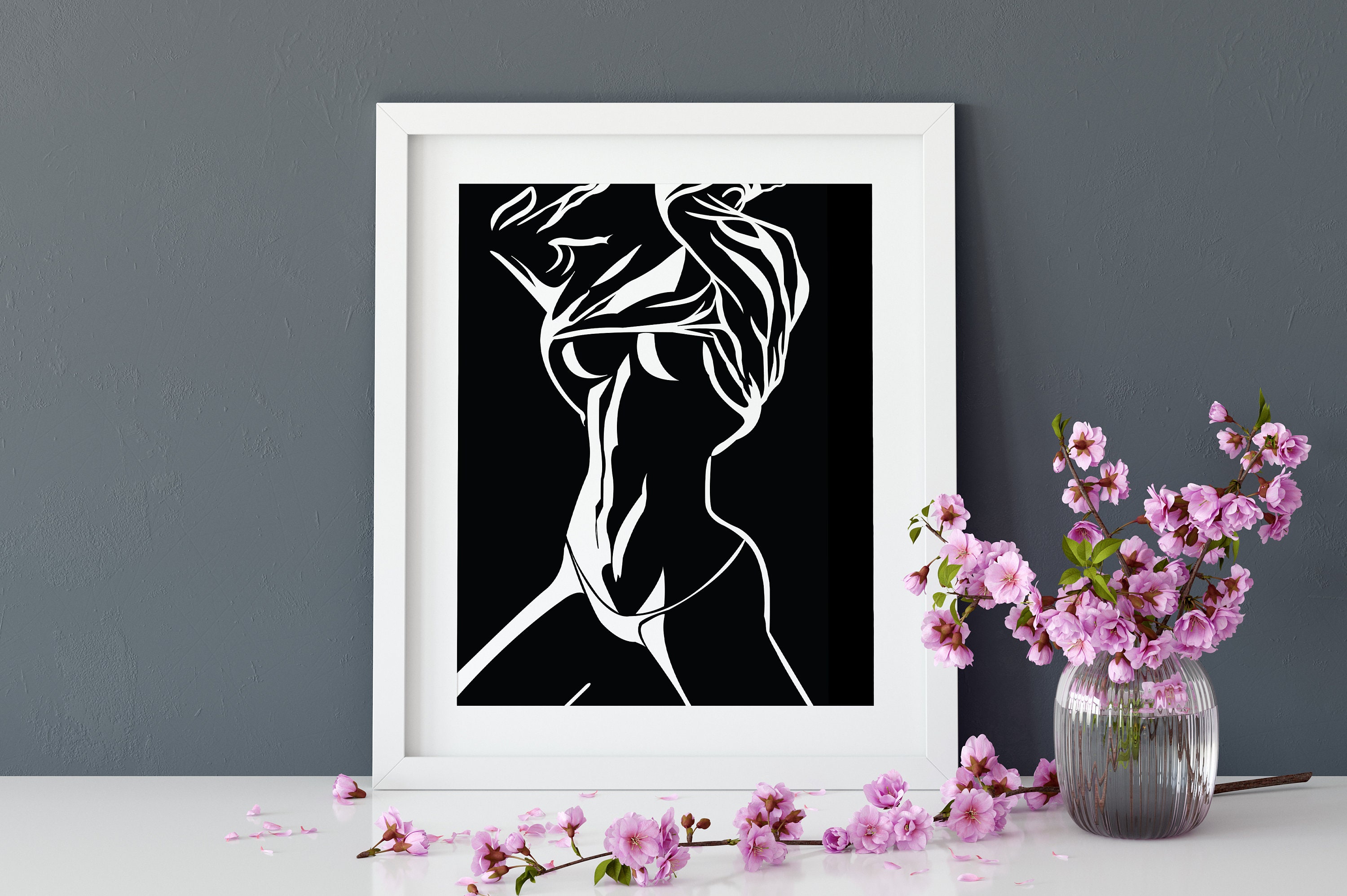 Shadow Female Form Printable Wall Art Instant Download Woman | Etsy