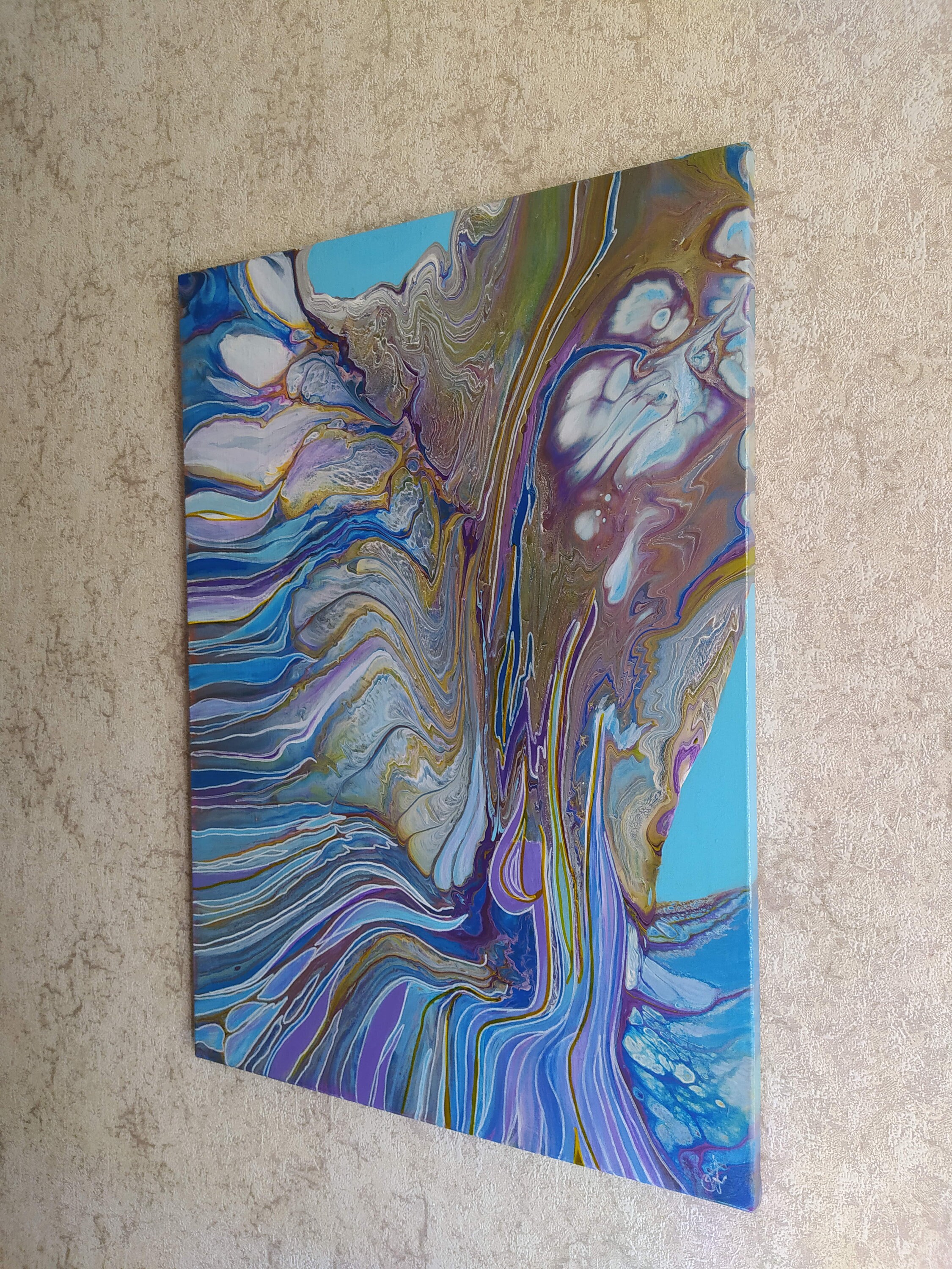 Ocean Wave Acrylic Pour Painting on Canvas Fluid Art Original - Etsy