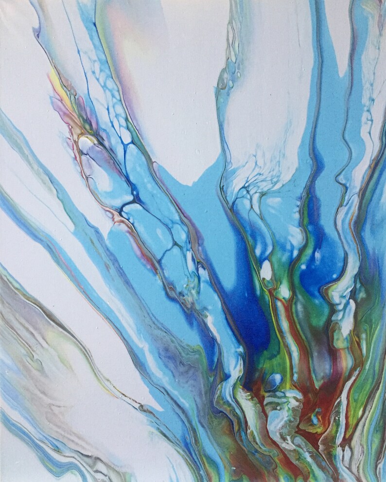 Acrylic Pour Painting on Canvas Flow Art Abstract Art Fluid Art ...