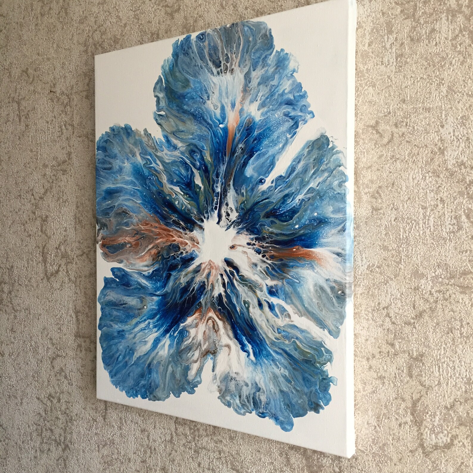 Flowers Acrylic Pour Painting on Canvas Dutch Pour Fluid Art Abstract ...