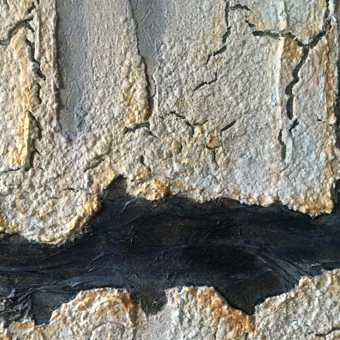 Original Acrylic Texture Art on Canvas With Craquelure Texture Paste ...