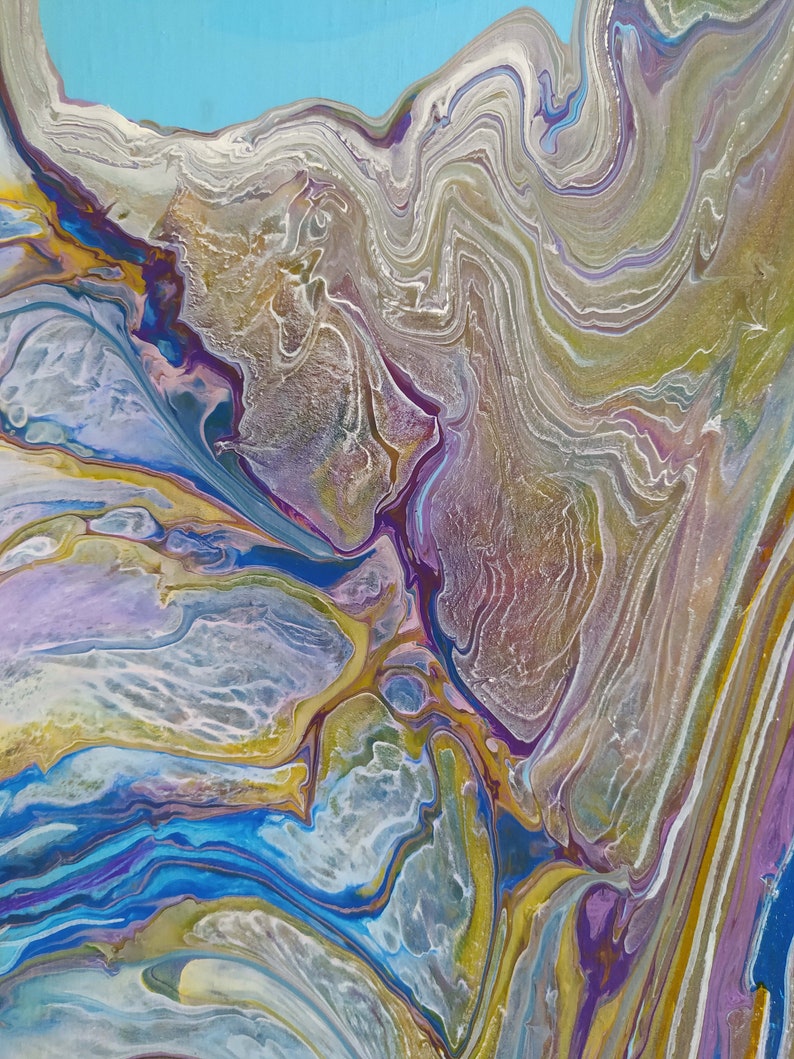 Ocean Wave Acrylic Pour Painting on Canvas Fluid Art Original - Etsy