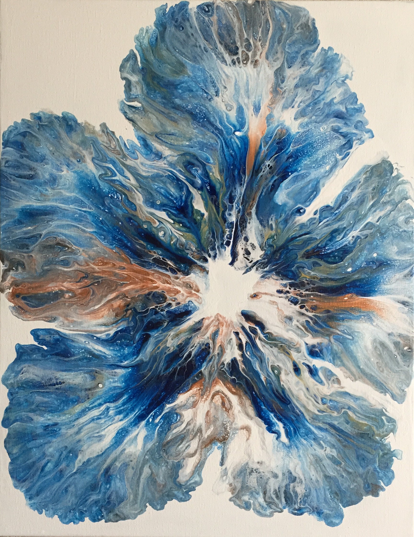 Flowers Acrylic Pour Painting on Canvas Dutch Pour Fluid Art Abstract ...