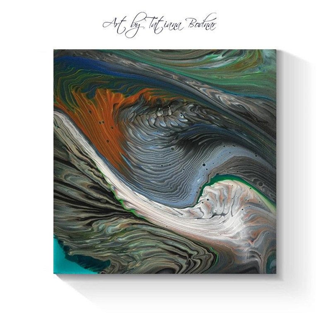 Acrylic Pour Painting on Canvas Fluid Art Original Painting Abstract ...