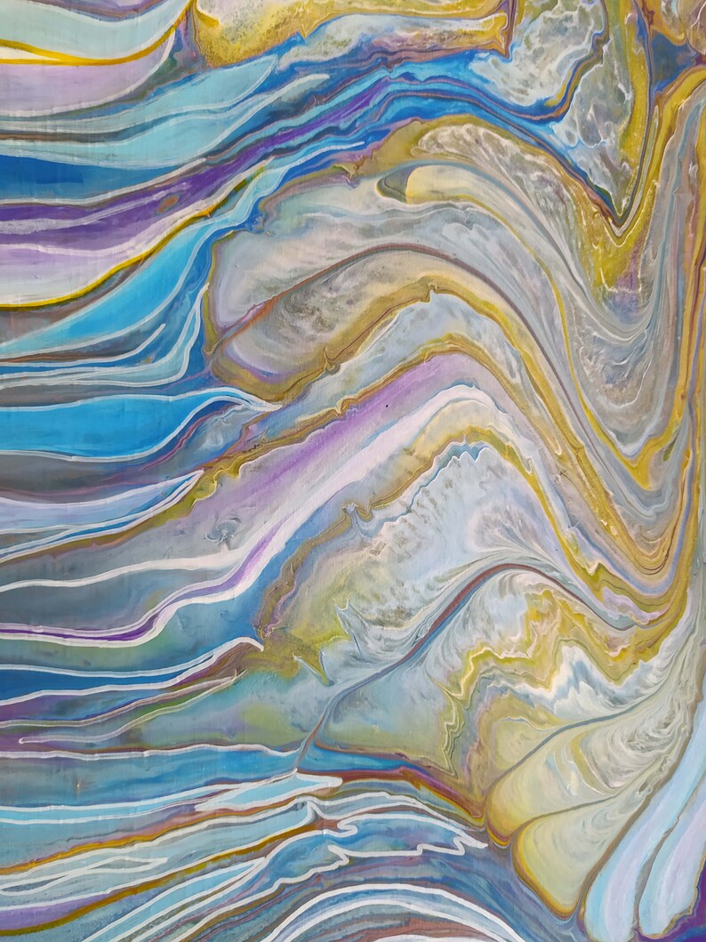 Ocean Wave Acrylic Pour Painting on Canvas Fluid Art Original - Etsy