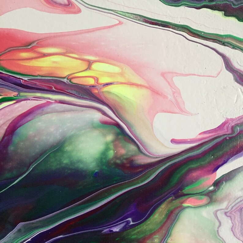 Acrylic Pour Painting on Canvas Fluid Art Pouring Painting Original ...