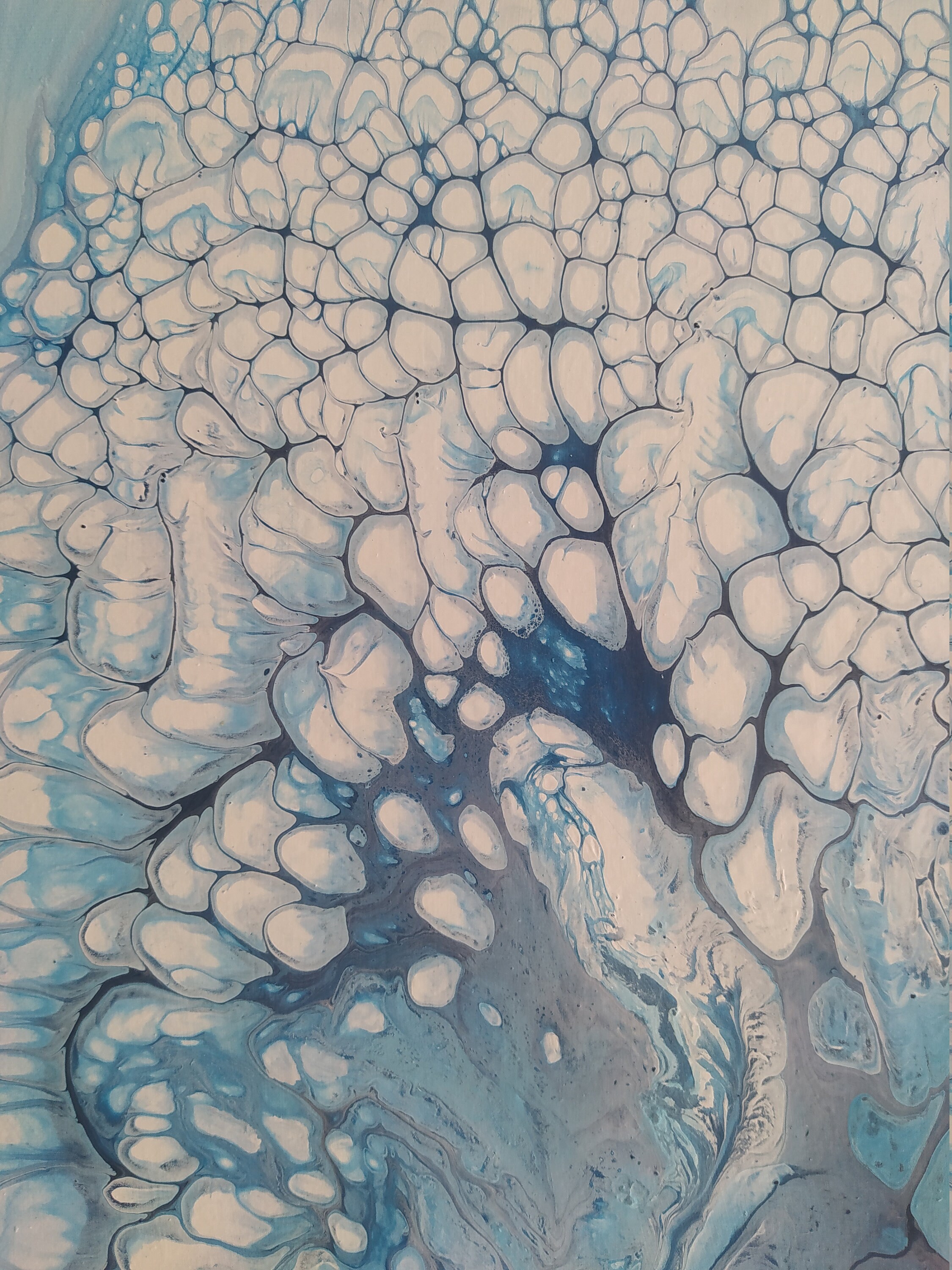 Acrylic Pour Painting on Canvas Fluid Art Blue Abstract Art - Etsy