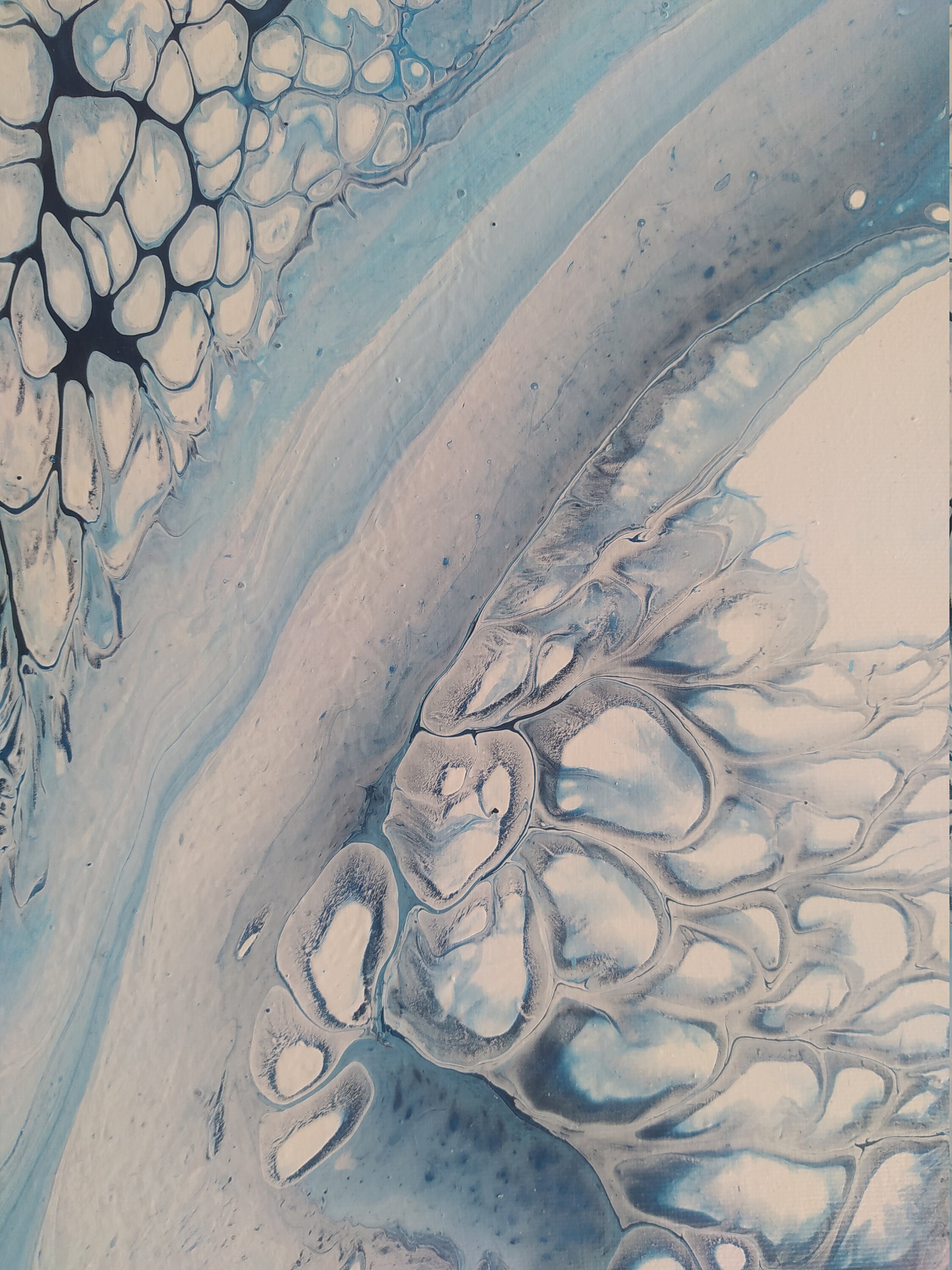 Acrylic Pour Painting on Canvas Fluid Art Blue Abstract Art - Etsy