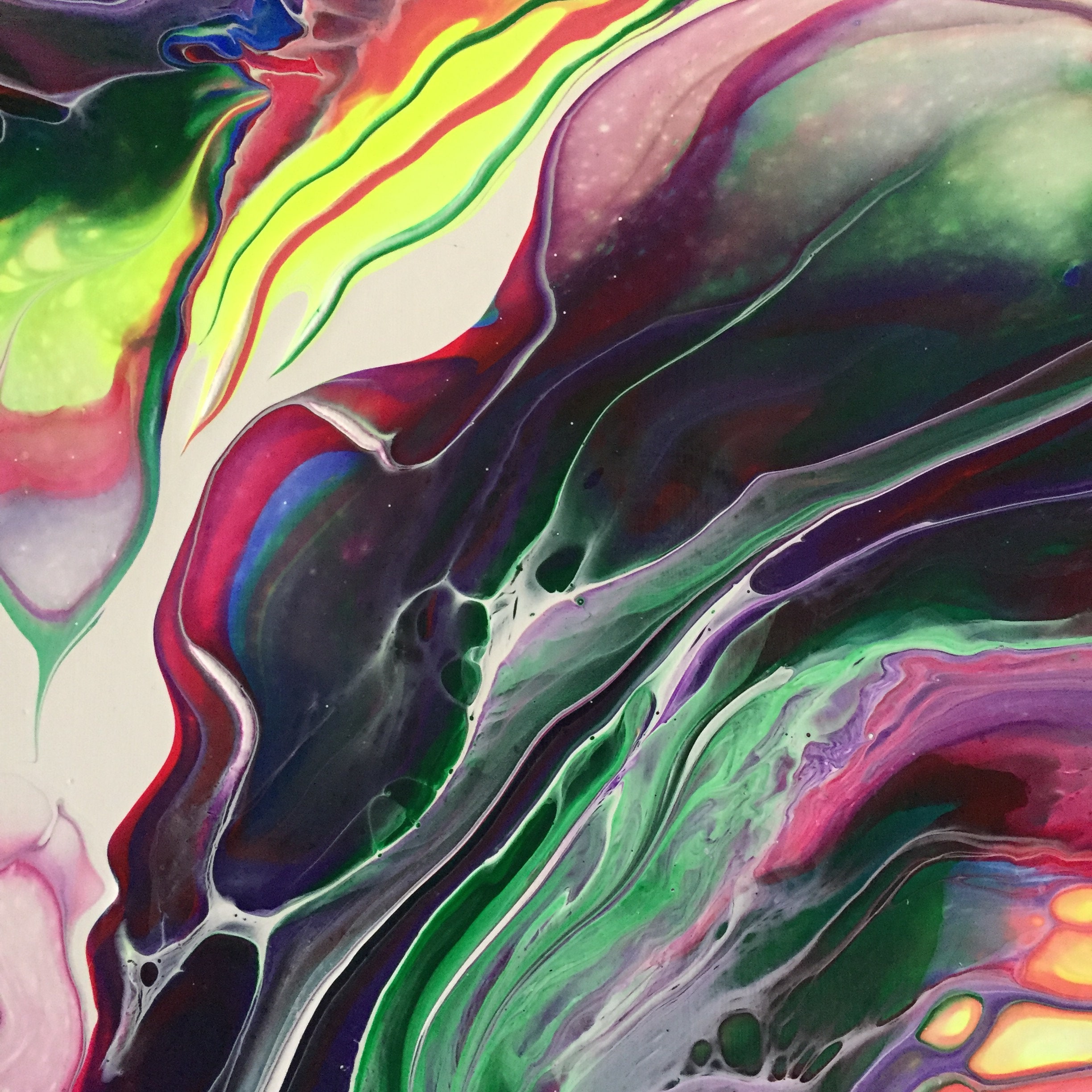 Acrylic Pour Painting on Canvas Fluid Art Pouring Painting Original ...