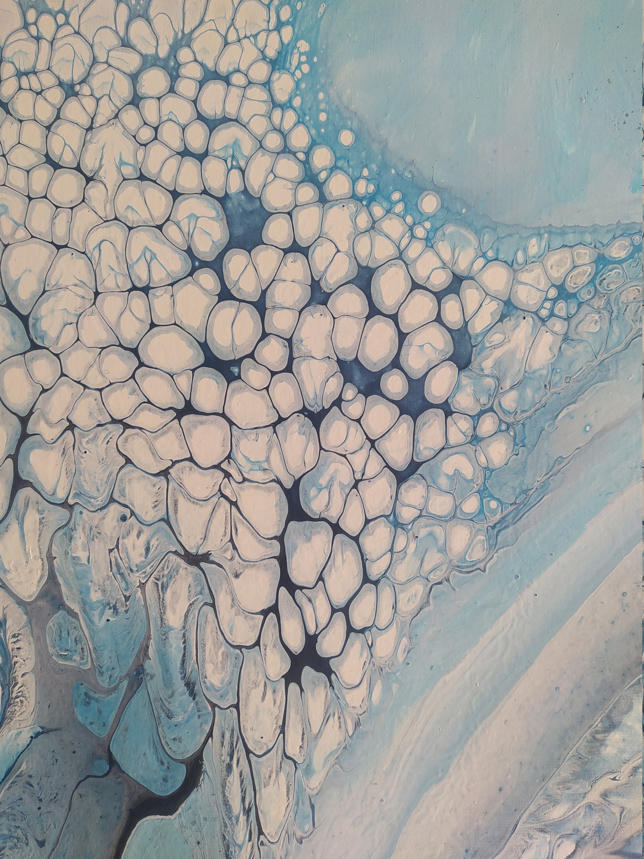 Acrylic Pour Painting on Canvas Fluid Art Blue Abstract Art - Etsy
