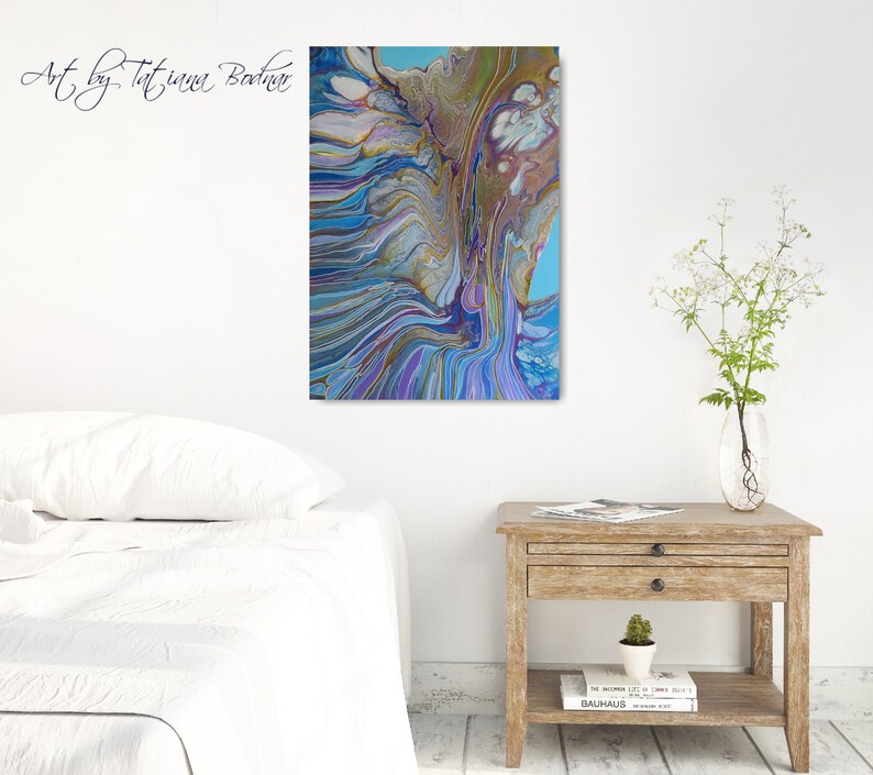 Ocean Wave Acrylic Pour Painting on Canvas Fluid Art Original - Etsy