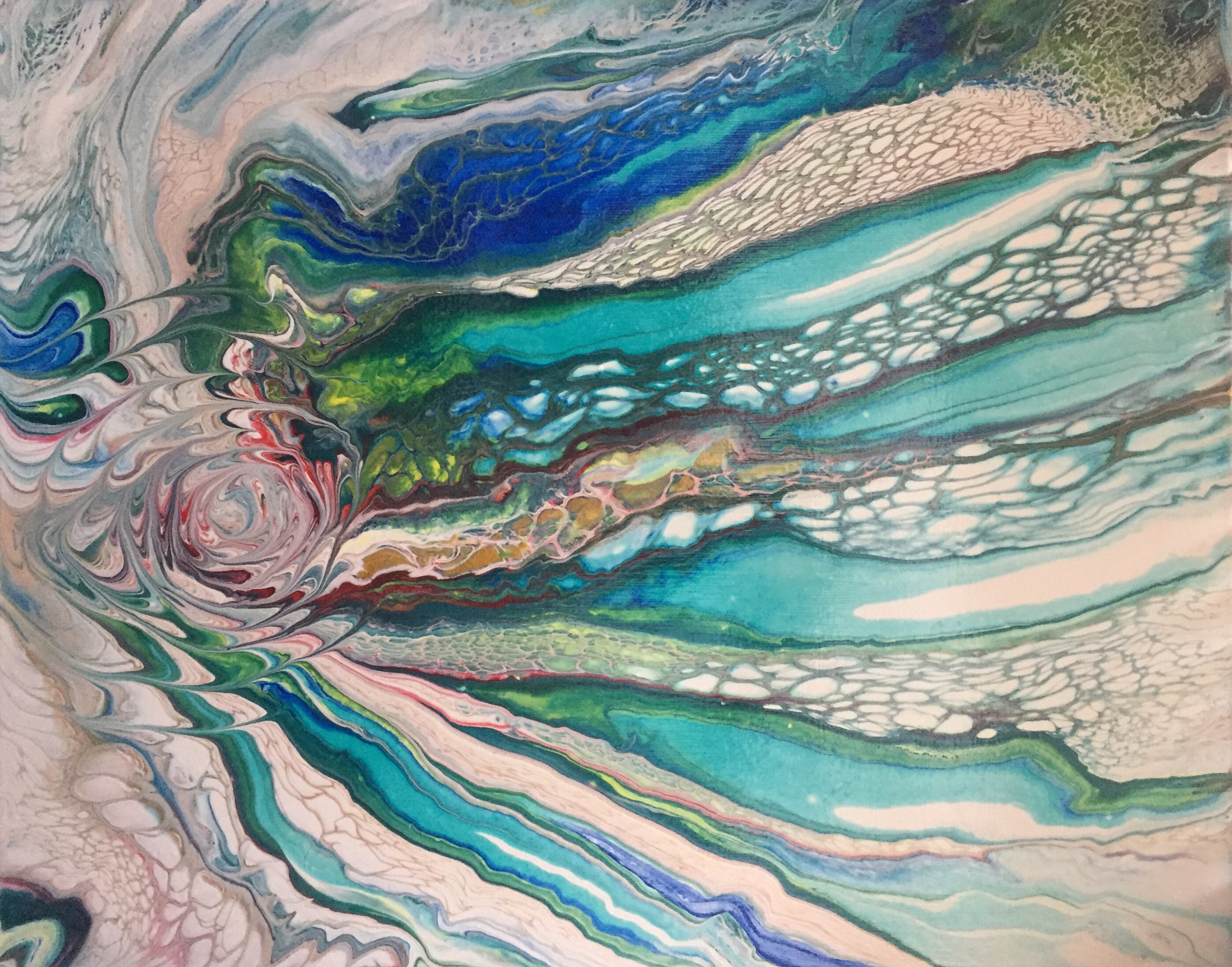 Acrylic Pour Painting on Canvas Flow Art Abstract Art Fluid Art ...