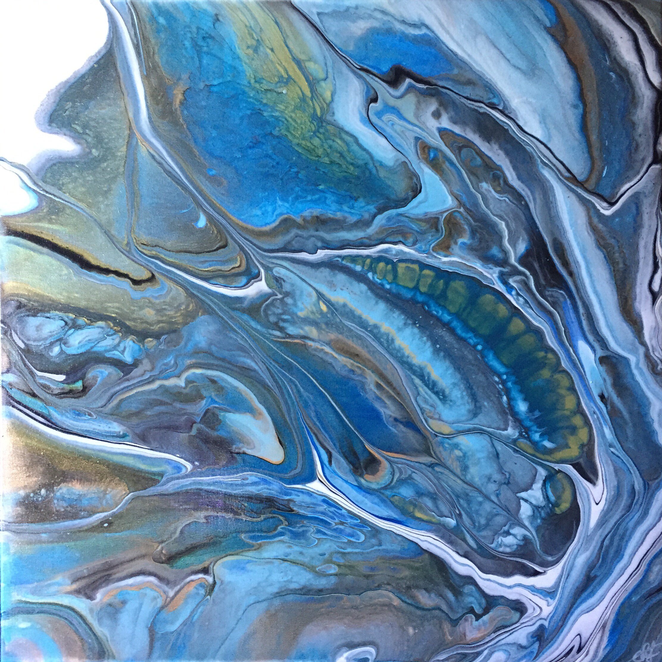 Acrylic Pour Painting on Canvas Fluid Art Original Painting Abstract ...