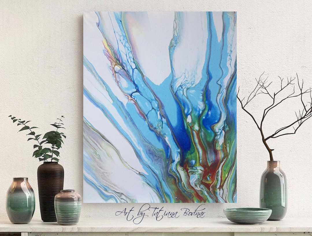 Acrylic Pour Painting on Canvas Flow Art Abstract Art Fluid Art ...