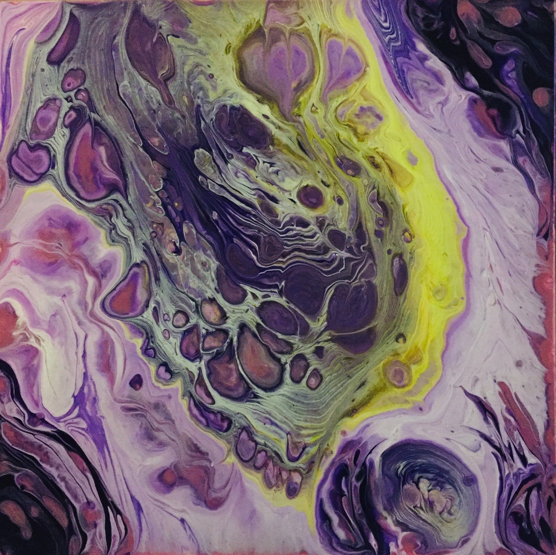 Acrylic Pour Painting on Canvas Fluid Art Pouring Painting Contemporary ...