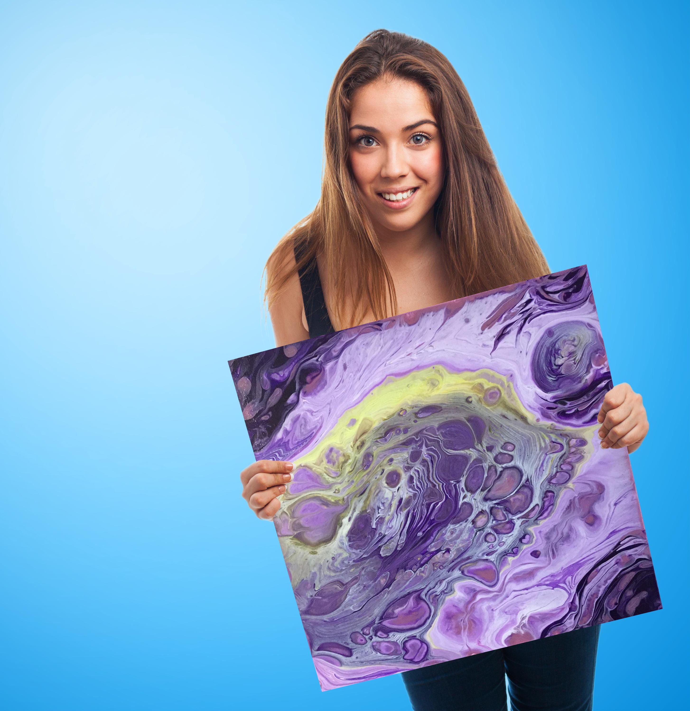 Acrylic Pour Painting on Canvas Fluid Art Pouring Painting Contemporary ...