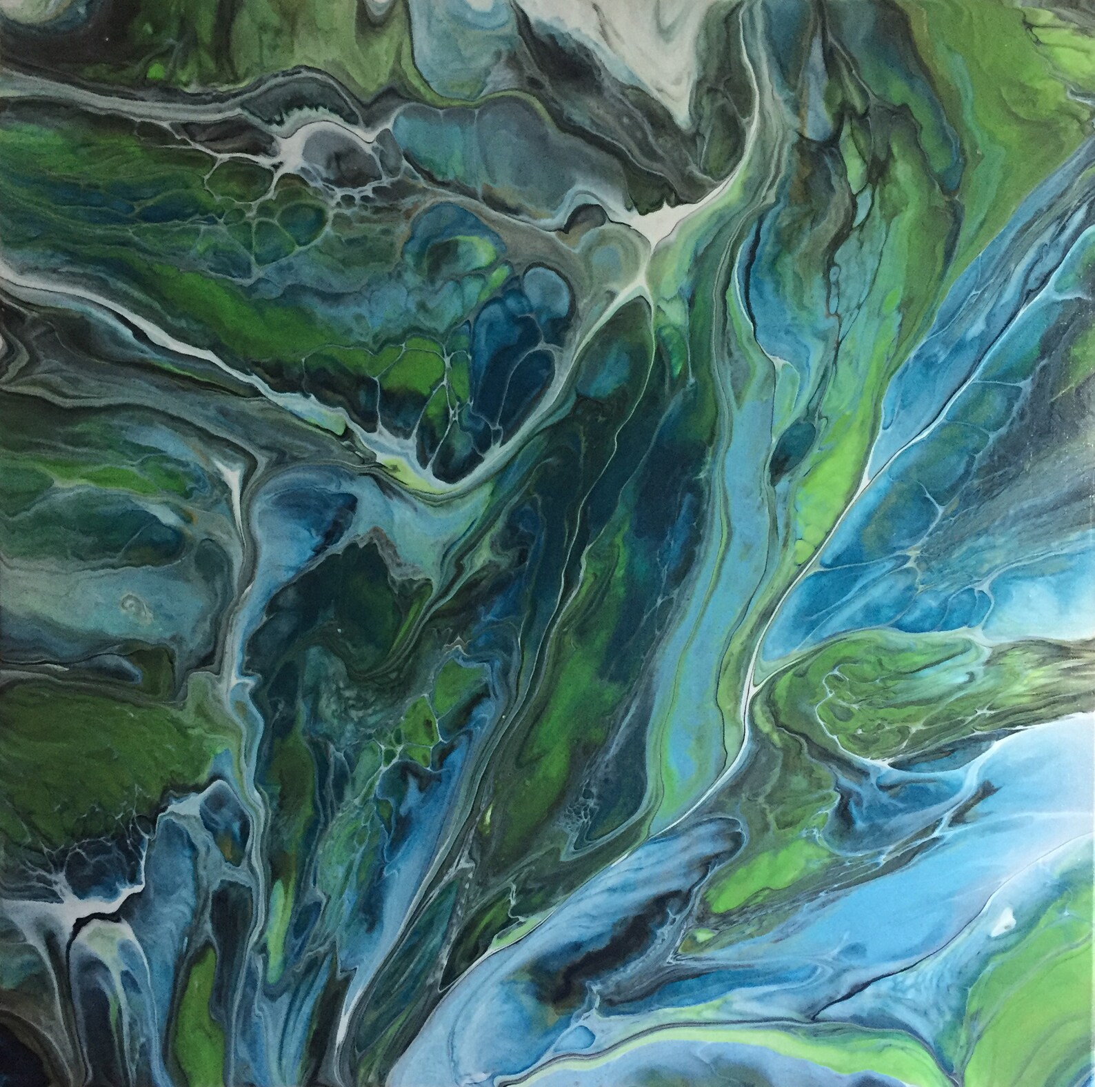 Acrylic Pour Painting on Canvas Fluid Art Original Painting Abstract ...