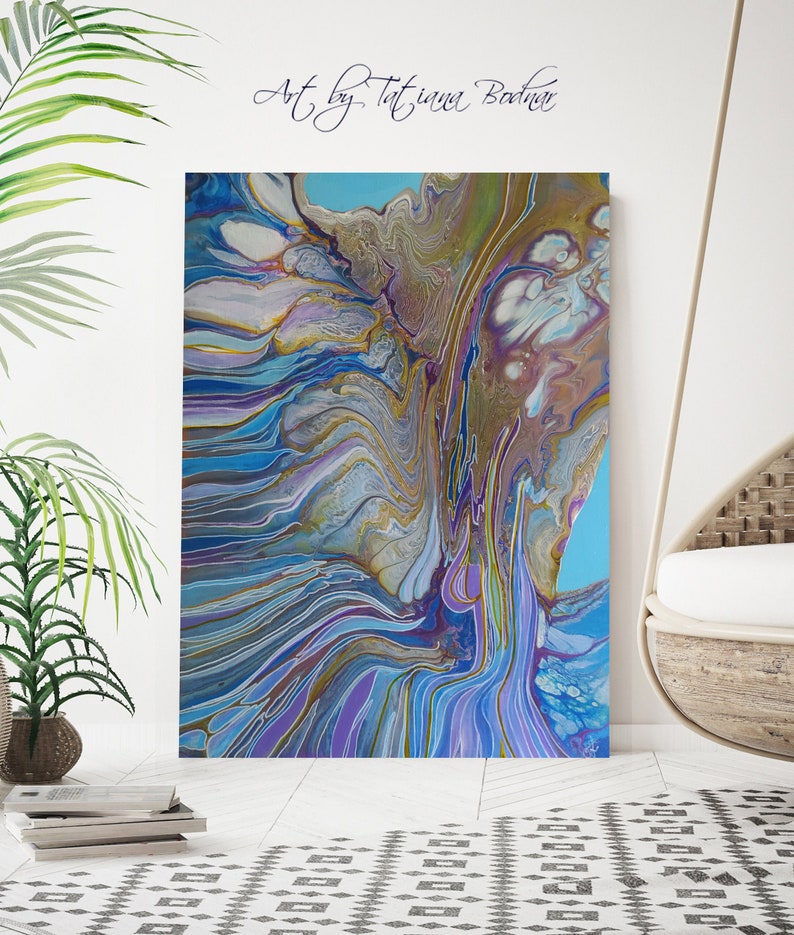 Ocean Wave Acrylic Pour Painting on Canvas Fluid Art Original - Etsy