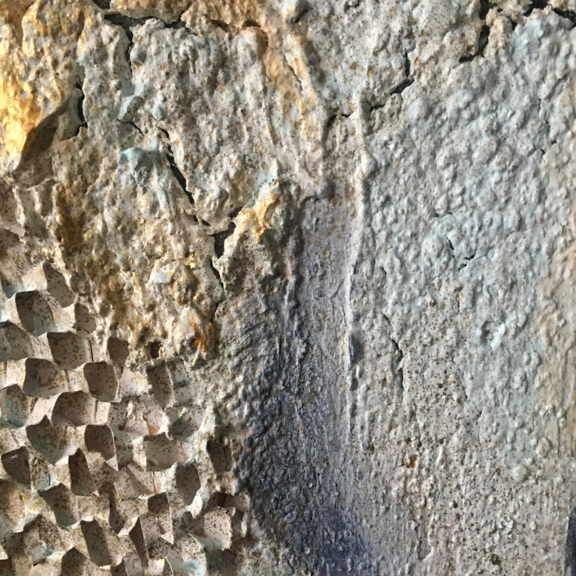 Original Acrylic Texture Art on Canvas With Craquelure Texture Paste ...