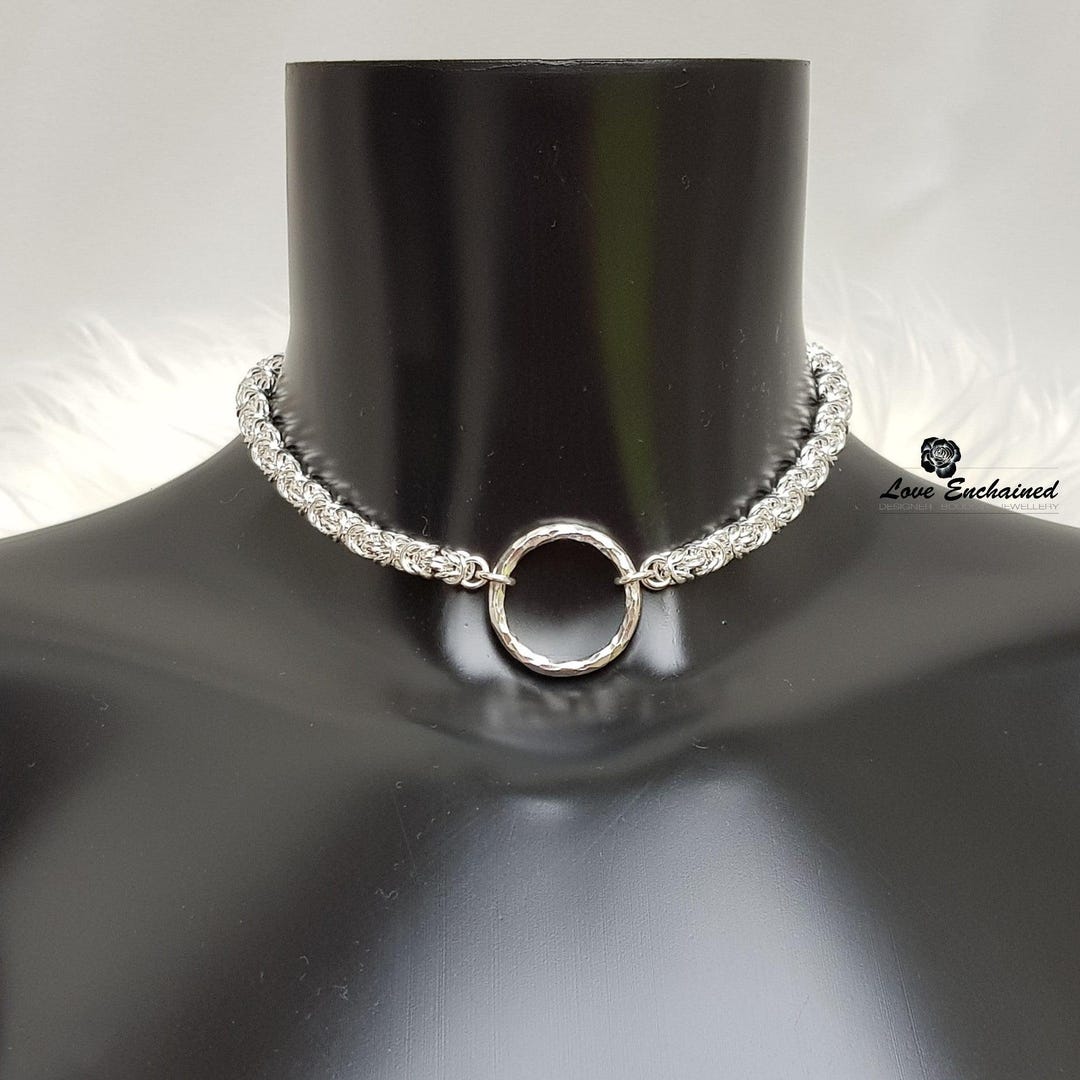 Byzantine O Princess Submissive Collar - Sterling Silver Chainmail ...