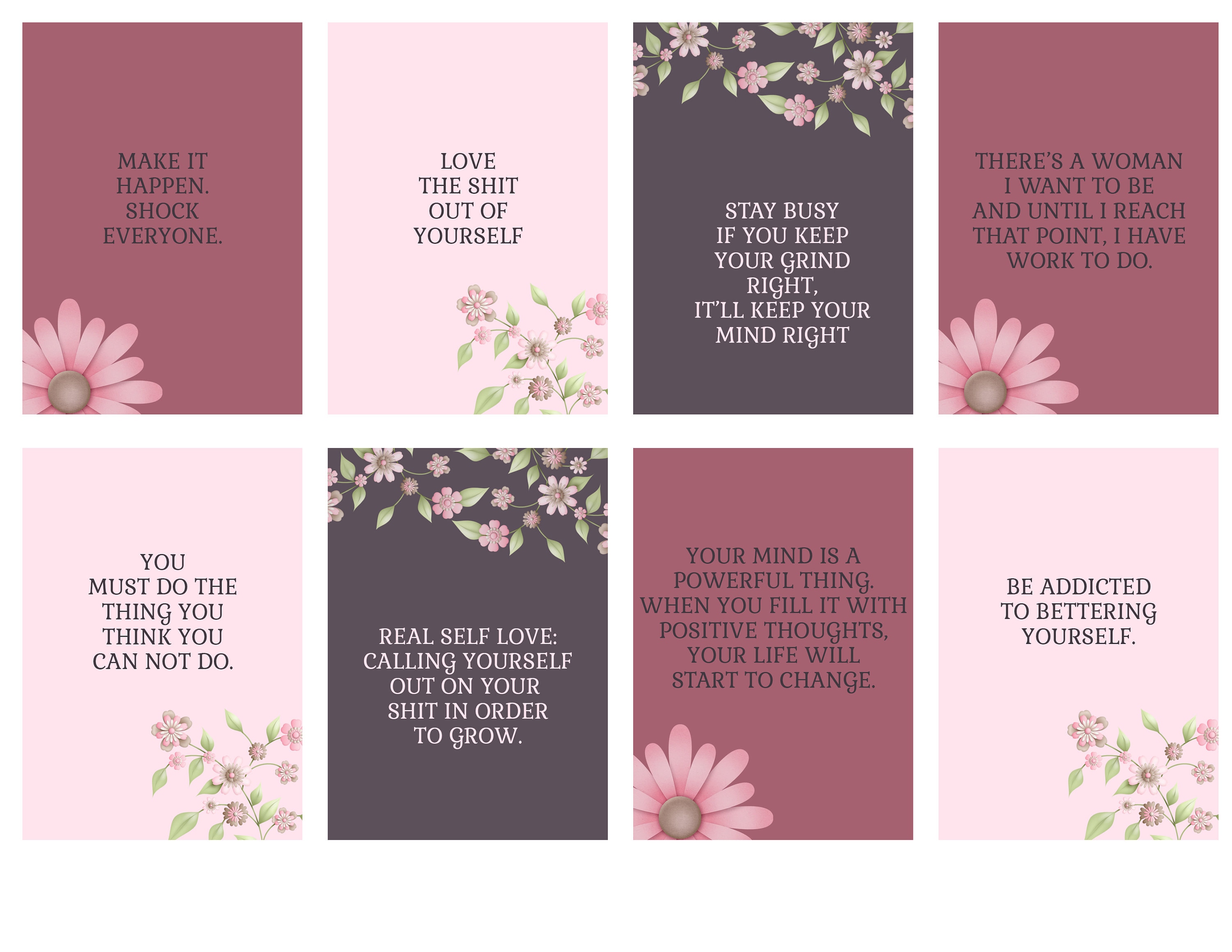 Inspirational Quote Cards Printable - Etsy