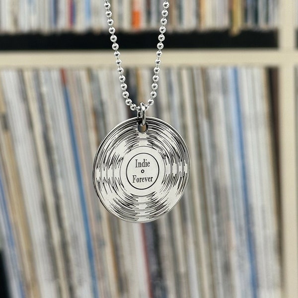 Sterling Silver Record Pendant - Etsy