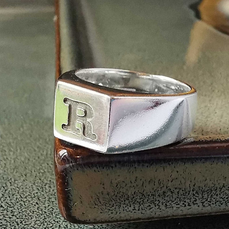 Initial Ring for Men - Etsy