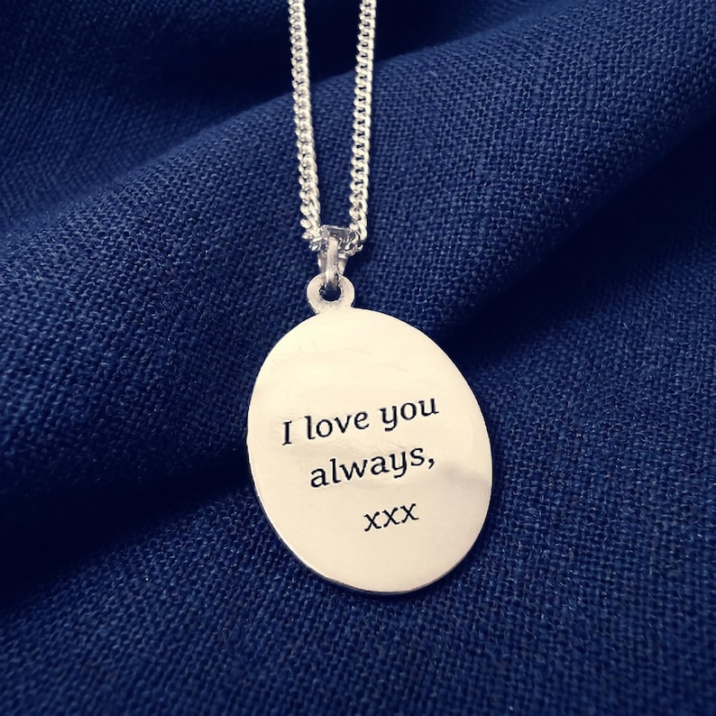 Oval Silver St Christopher Necklace: Engraved St Christopher Pendant ...