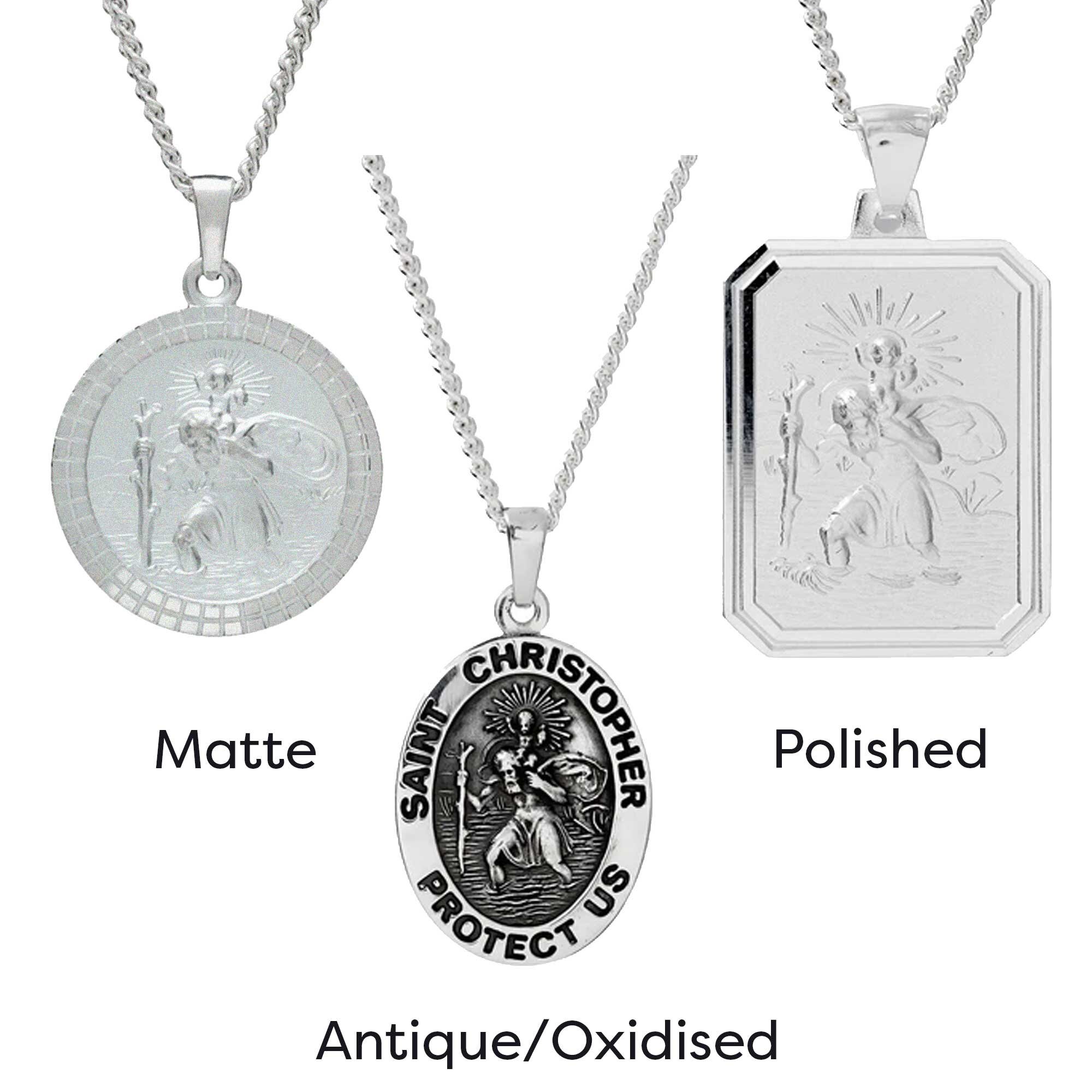 Travel Safe Compass Outline Large Saint Christopher Solid | Etsy
