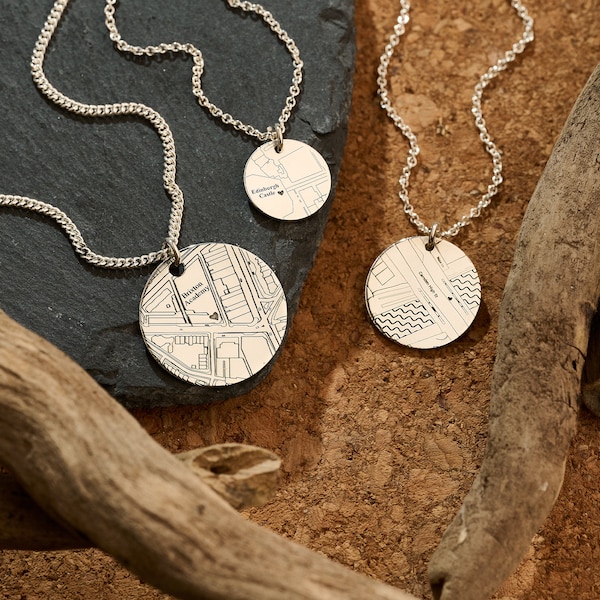 Custom Map Necklace - Etsy