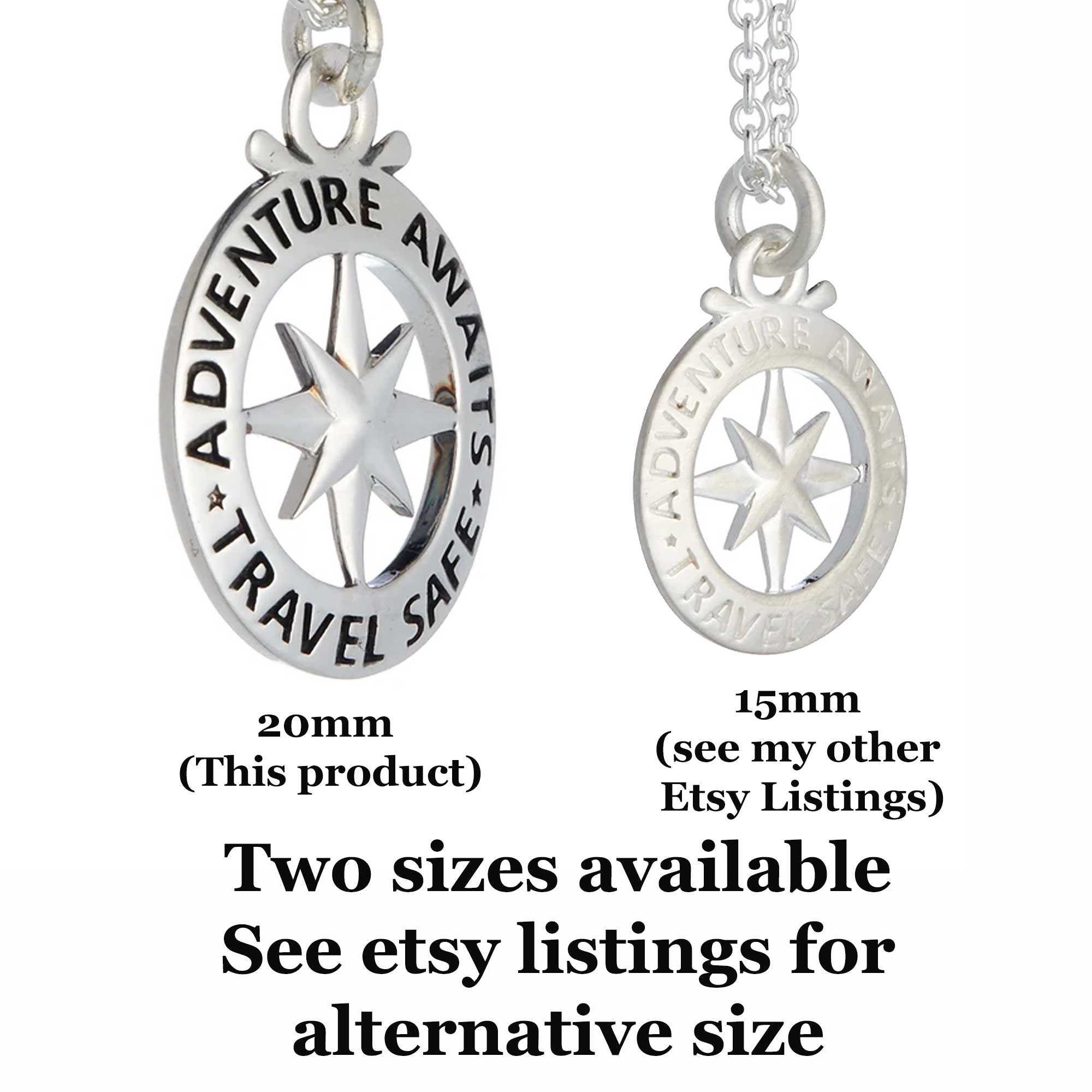 Travel Safe Compass Outline Large Saint Christopher Solid | Etsy