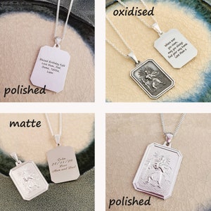 Sterling Silver St Christopher Dog Tag Necklace: Personalized Travel ...